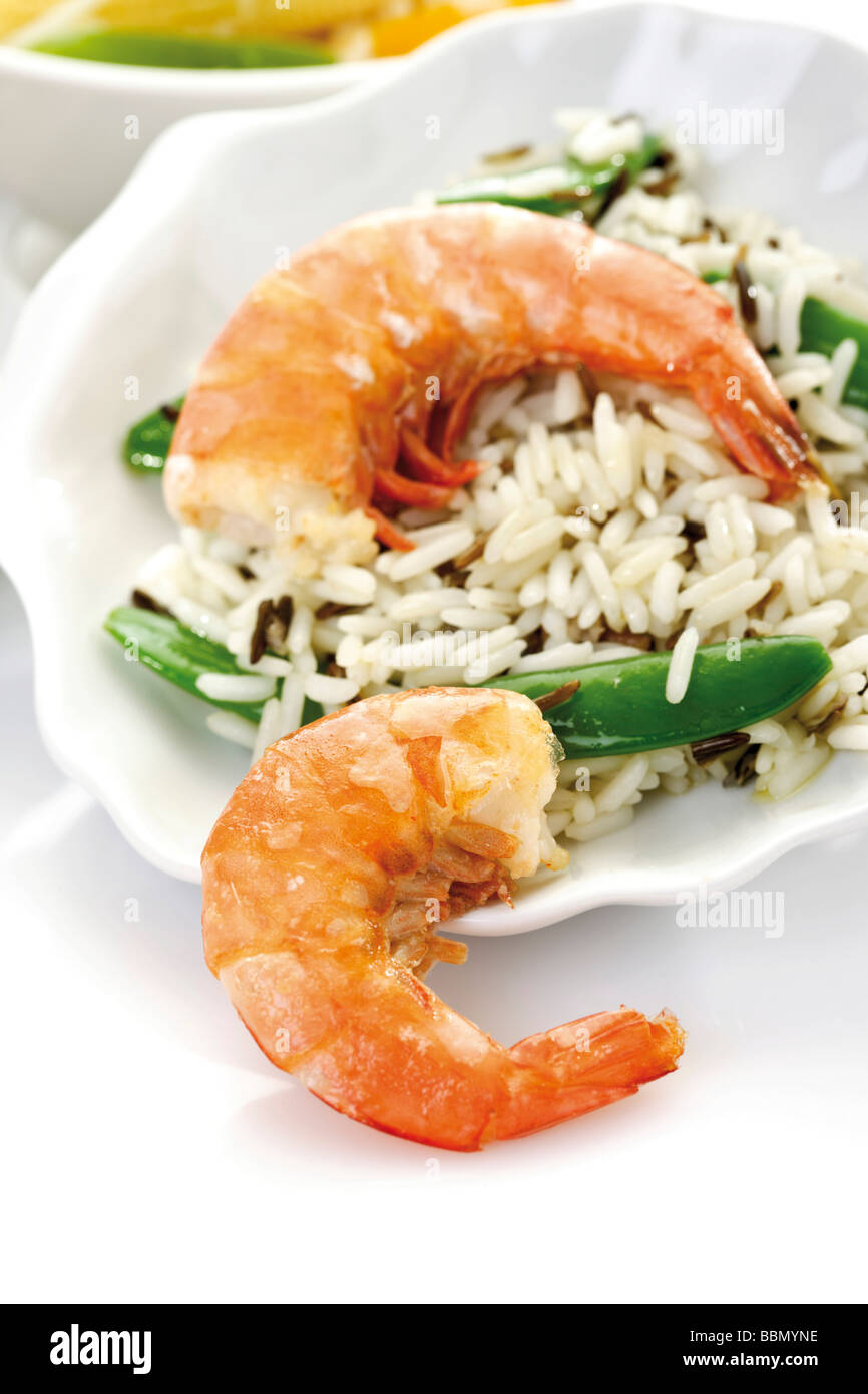 Rice dish with scampi Stock Photo - Alamy
