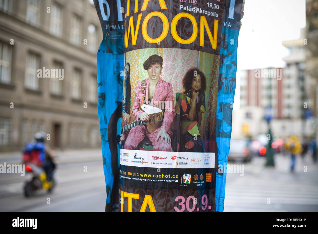 Poster for Swoon a czech band on the street in the center of Prague ...