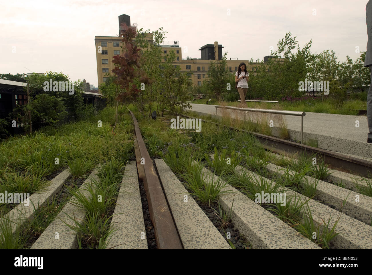 The new High Line Park in the New York neighborhood of Chelsea is seen ...