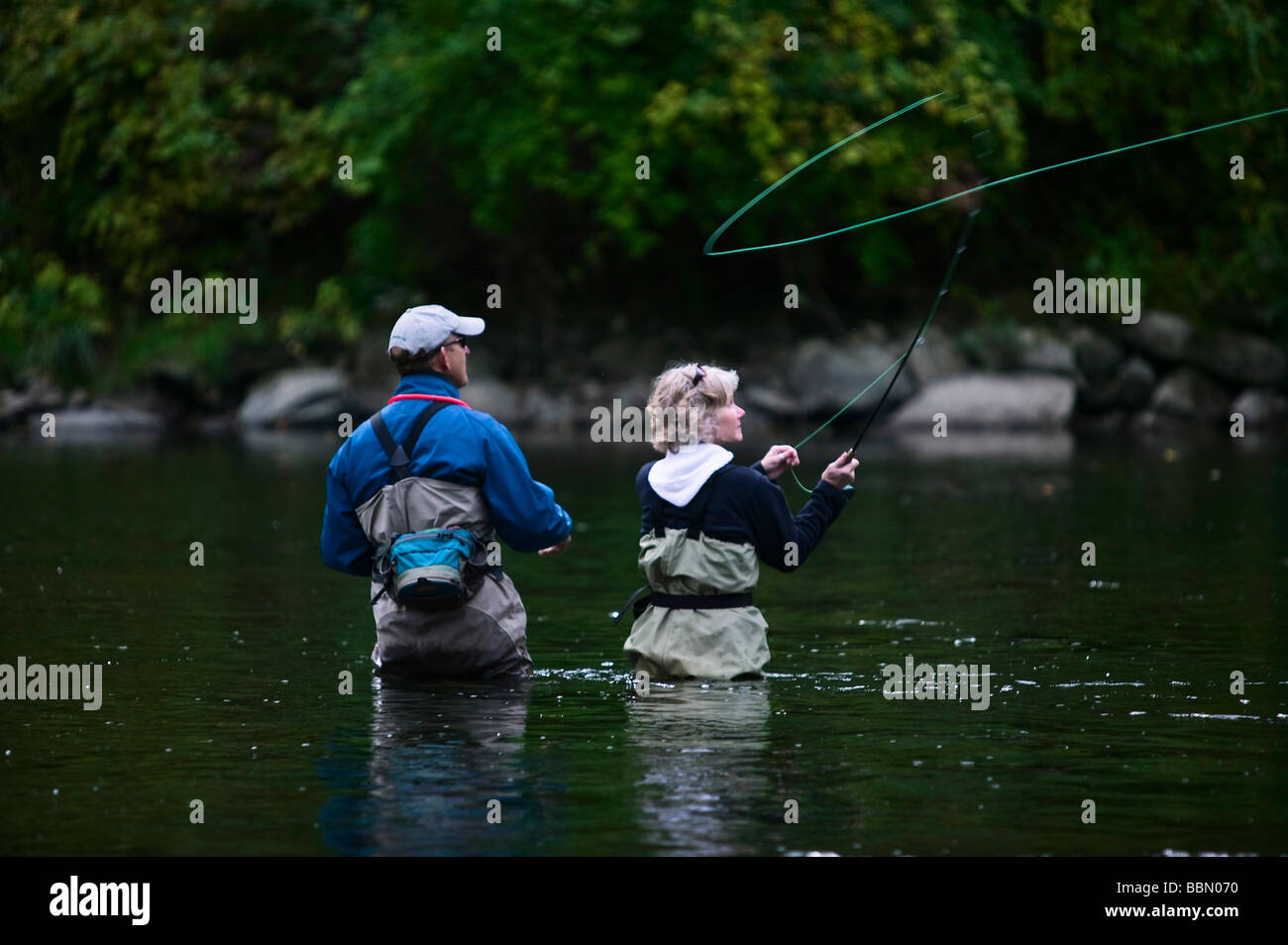 Fly Fishing Instruction Stock Photo - Alamy