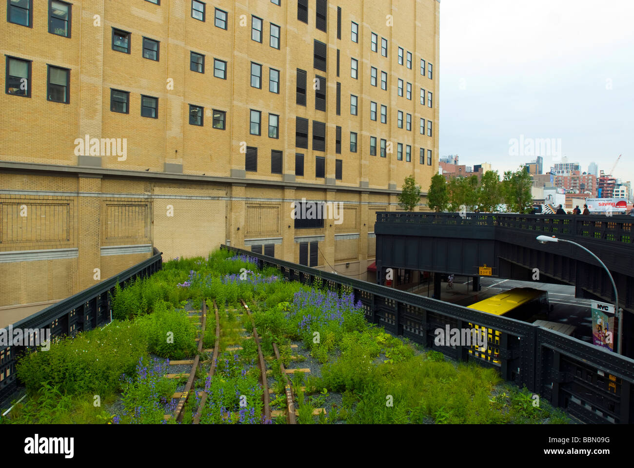 The new High Line Park in the New York neighborhood of Chelsea is seen ...