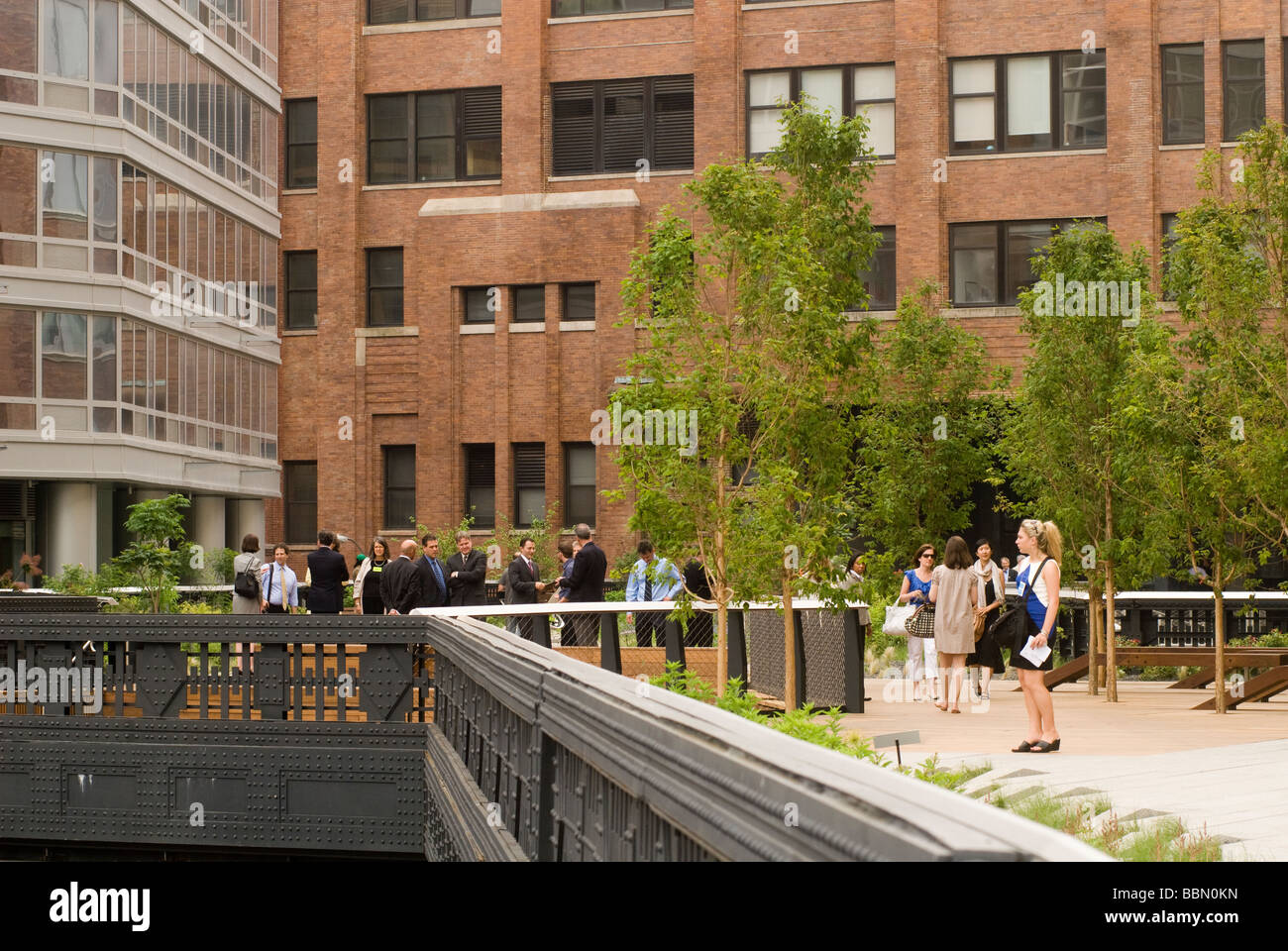 The new High Line Park in the New York neighborhood of Chelsea is seen ...