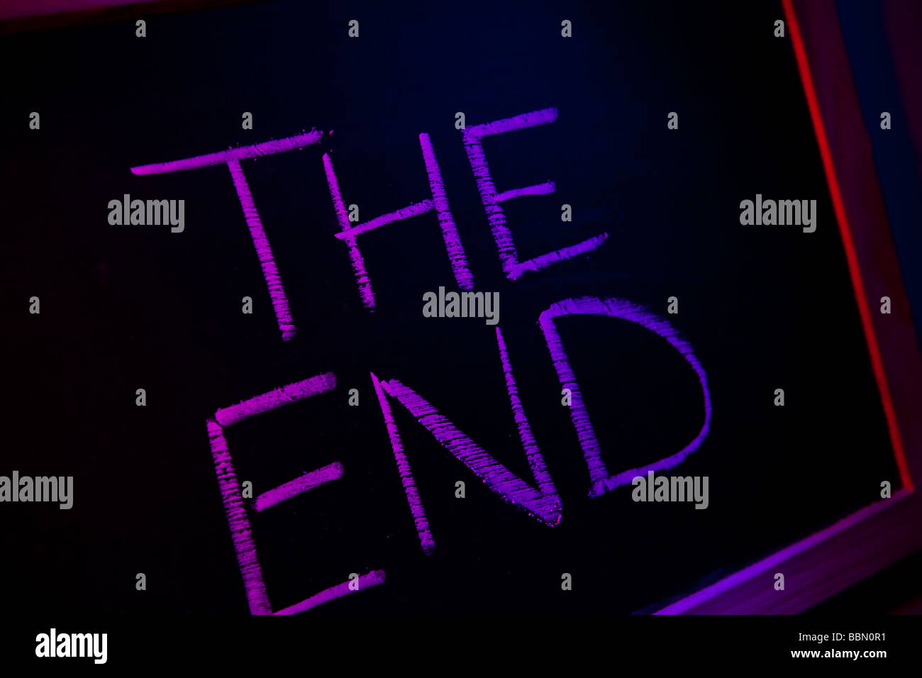 "THE END " WRITTEN ON BLACKBOARD Stock Photo - Alamy