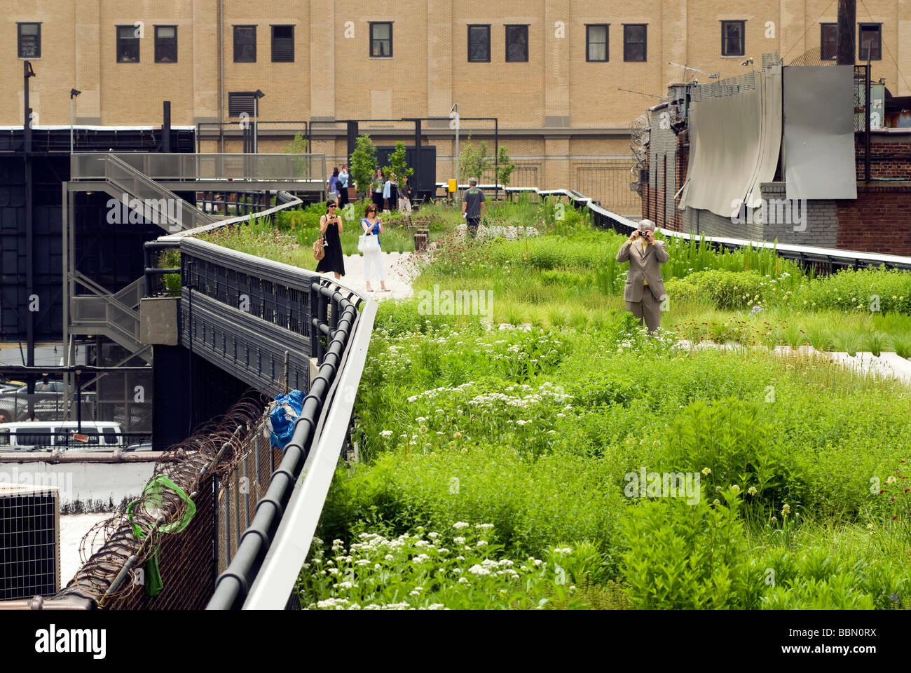 The new High Line Park in the New York neighborhood of Chelsea is seen ...