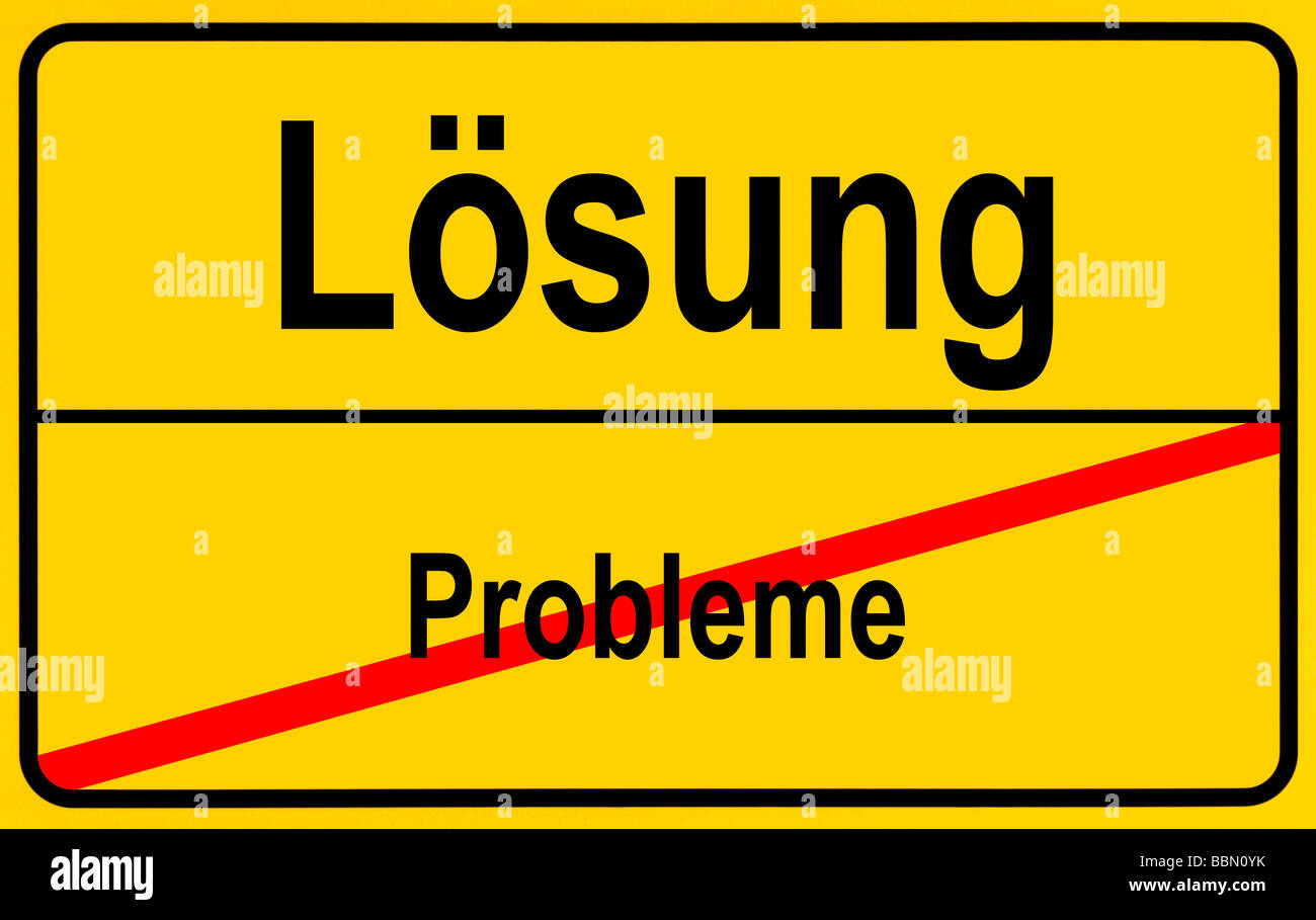 Sign city limits, symbolic image for solving problems Stock Photo - Alamy