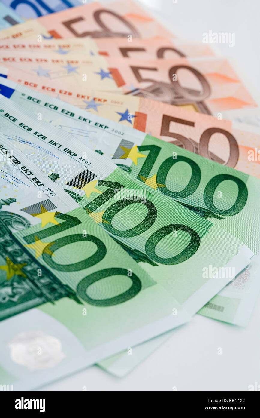 Closeup view of euros bill notes hi-res stock photography and images ...
