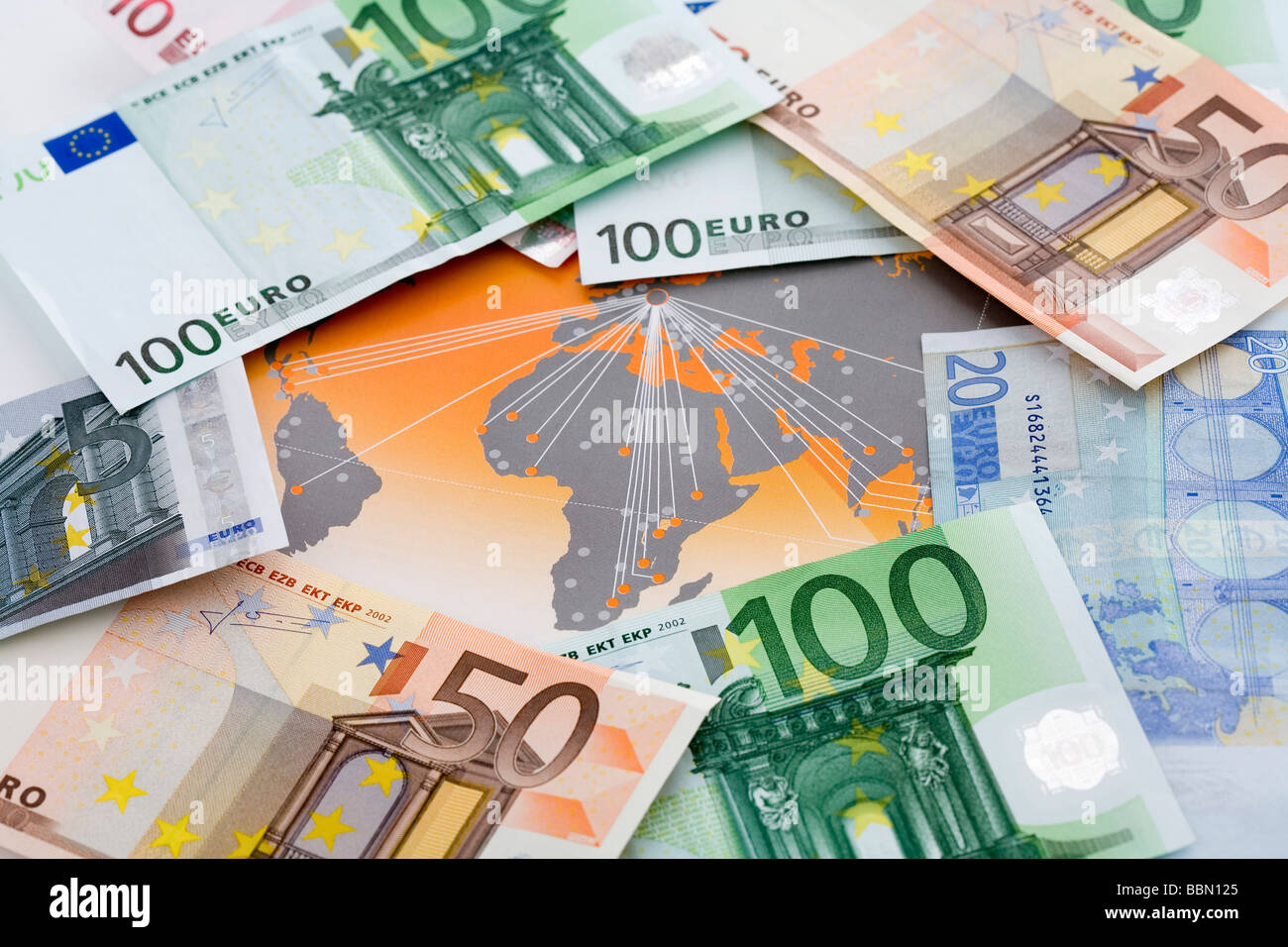 50 euro banknote on map hi-res stock photography and images - Alamy