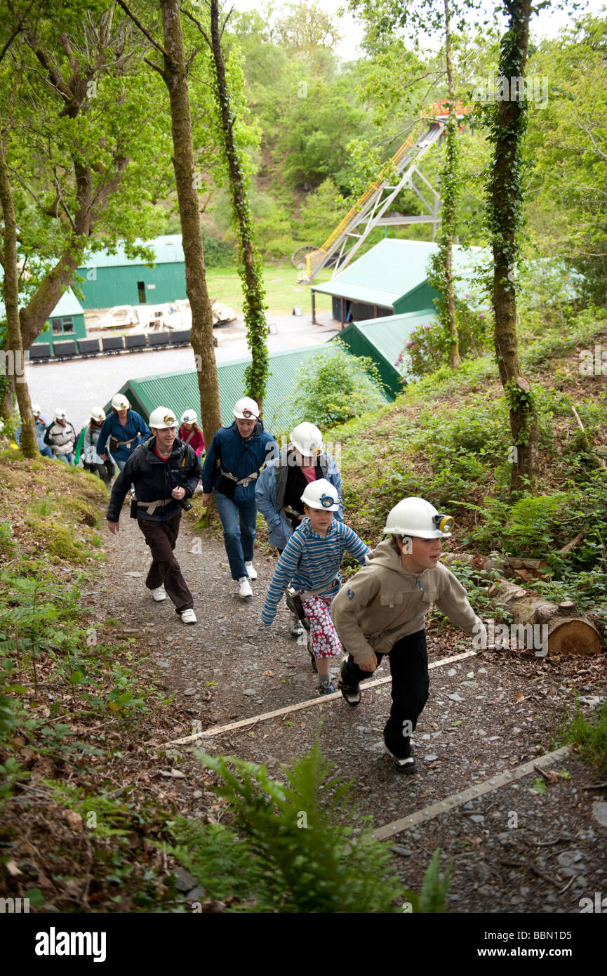 Tourists at Dolaucothi Gold Mine National Trust Carmarthenshire west ...