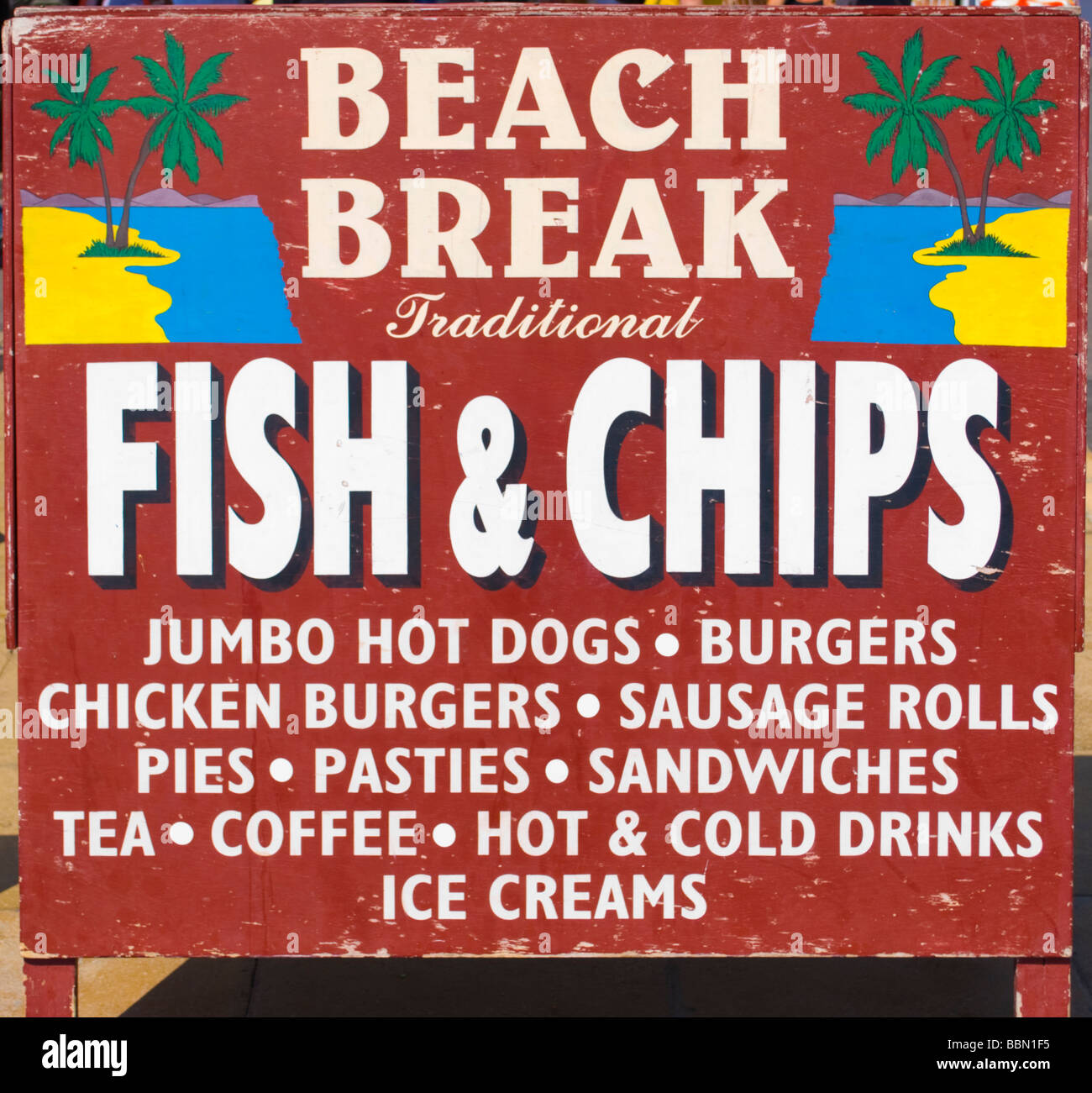 Beach Break Restaurant sign on Brighton beach Stock Photo - Alamy