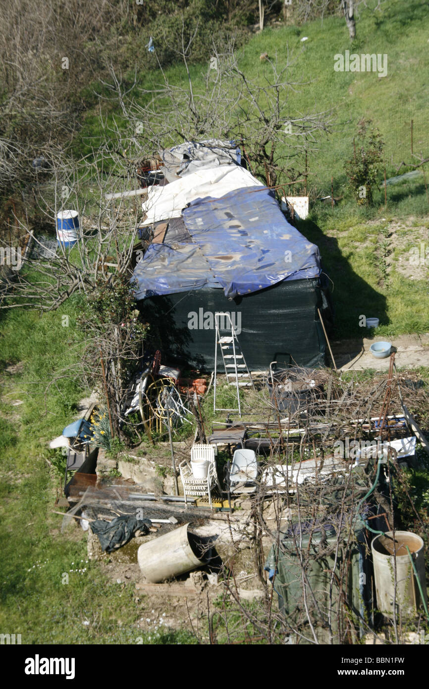 aerial view of a garden allotment Stock Photo - Alamy