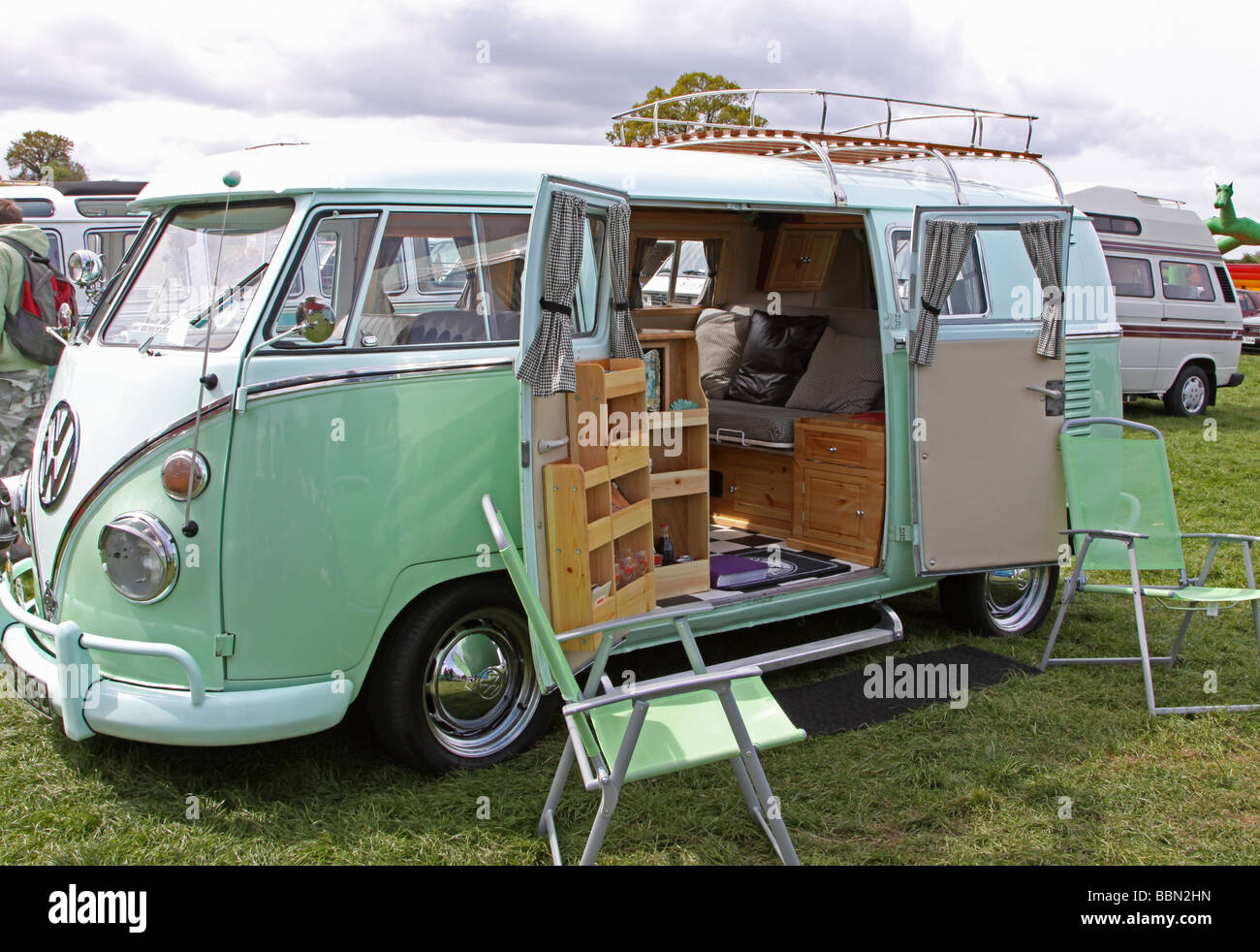 Brown VW camper van Stock Photo - Alamy