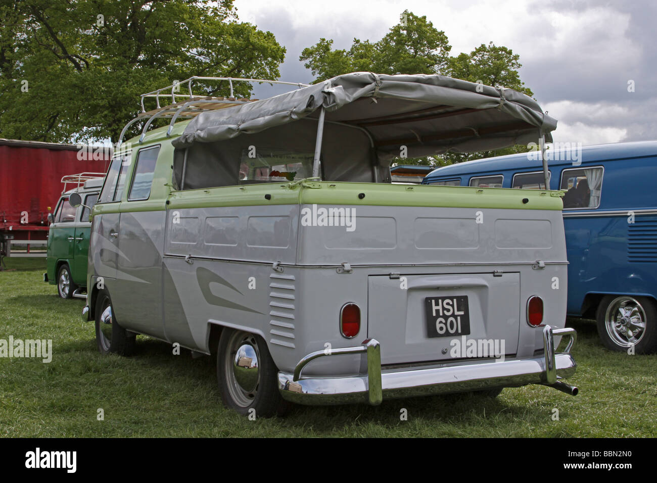 Grey pick up style VW camper van Stock Photo - Alamy