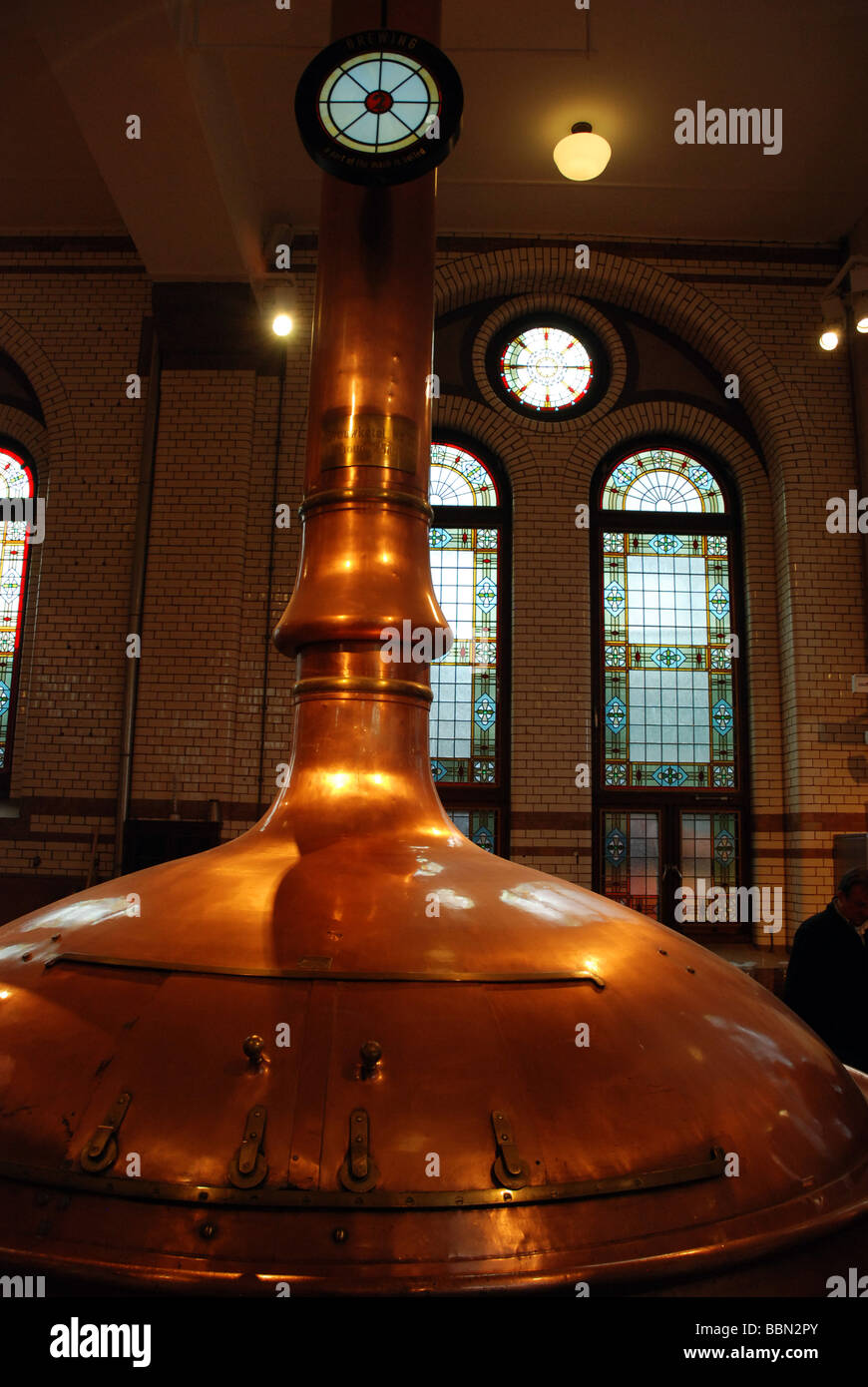 Copper kettle mash tun heineken experience Amsterdam brewery Stock ...