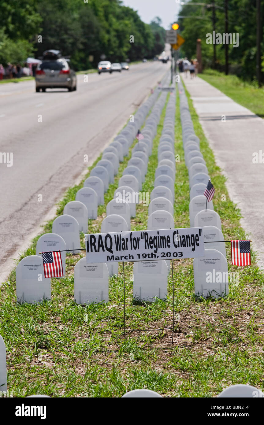 U.S. Memorial Day observance showing headstones representing fallen U.S ...