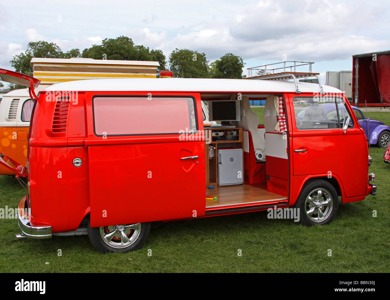 Vw red camper van hi-res stock photography and images - Alamy