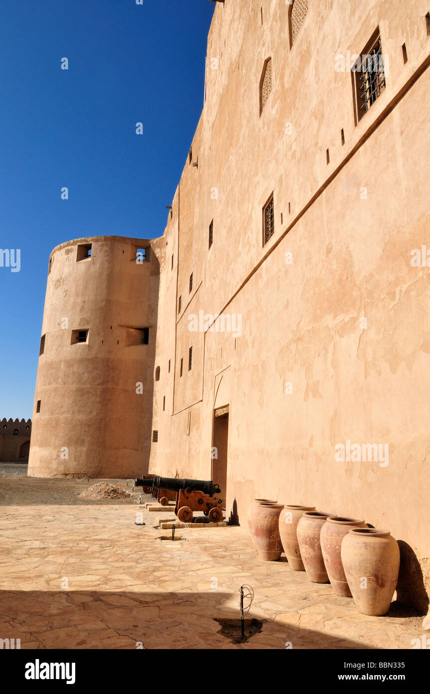 Historic adobe fortification Jabrin Fort or Castle, Hajar al Gharbi ...
