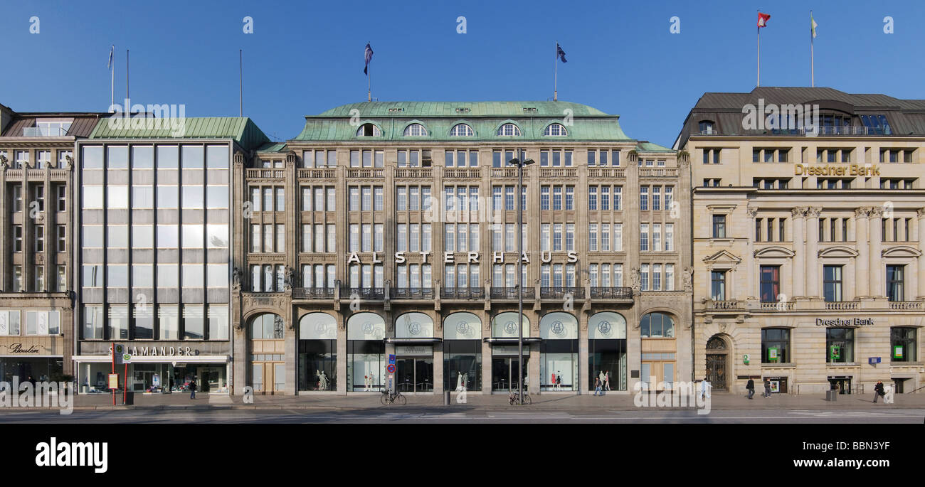 Famous department store Alsterhaus on the Jungfernstieg street in ...