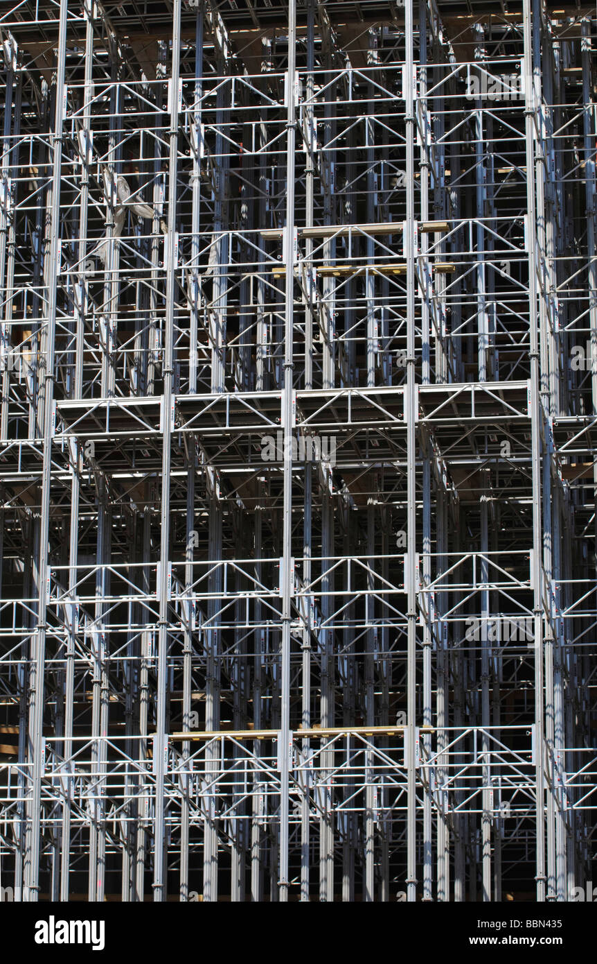 Scaffolding at the construction site of an office building in the ...
