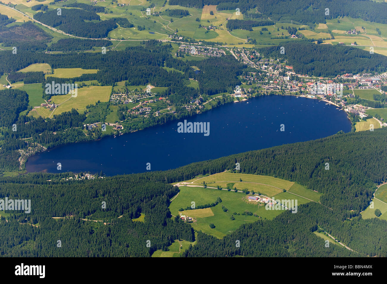 Aerial picture of Titisee Lake, Black Forest, Baden-Wuerttemberg ...