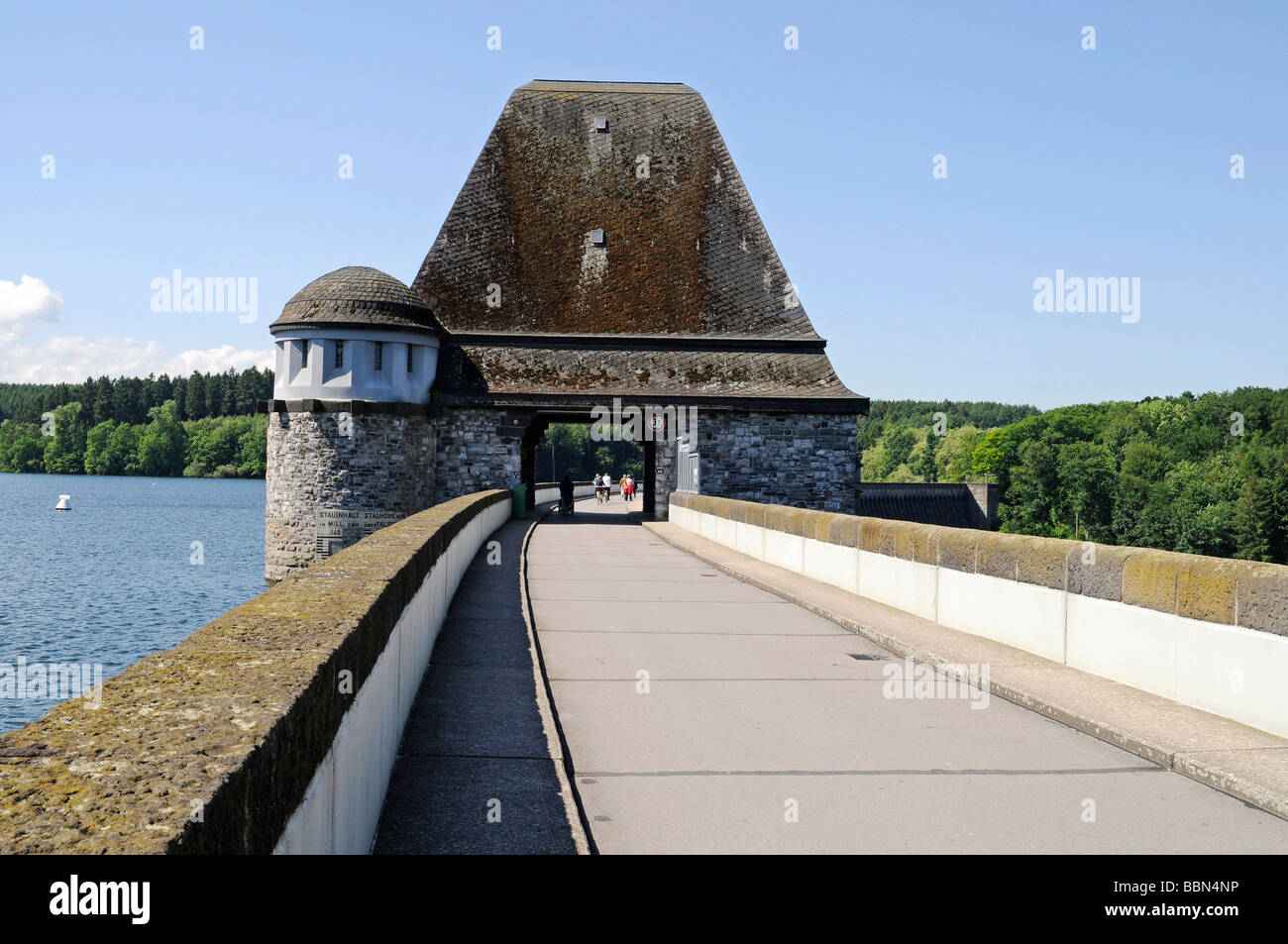 Dam, Moehnesee lake, Moehne, reservoir, dam, North Rhine-Westphalia ...