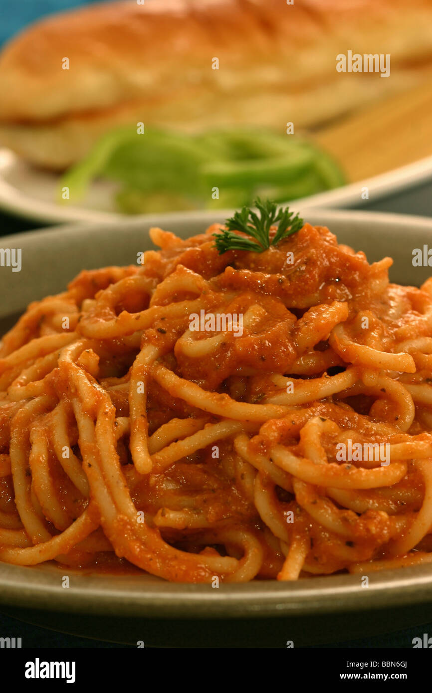 Spaghetti in Red Sauce Stock Photo - Alamy