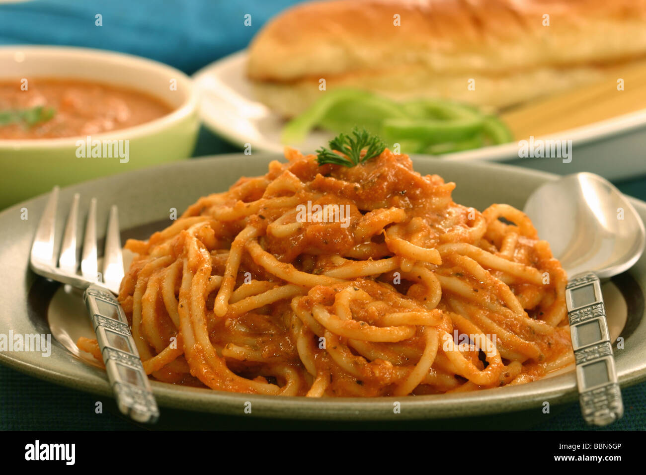 Spaghetti in Red Sauce Stock Photo - Alamy