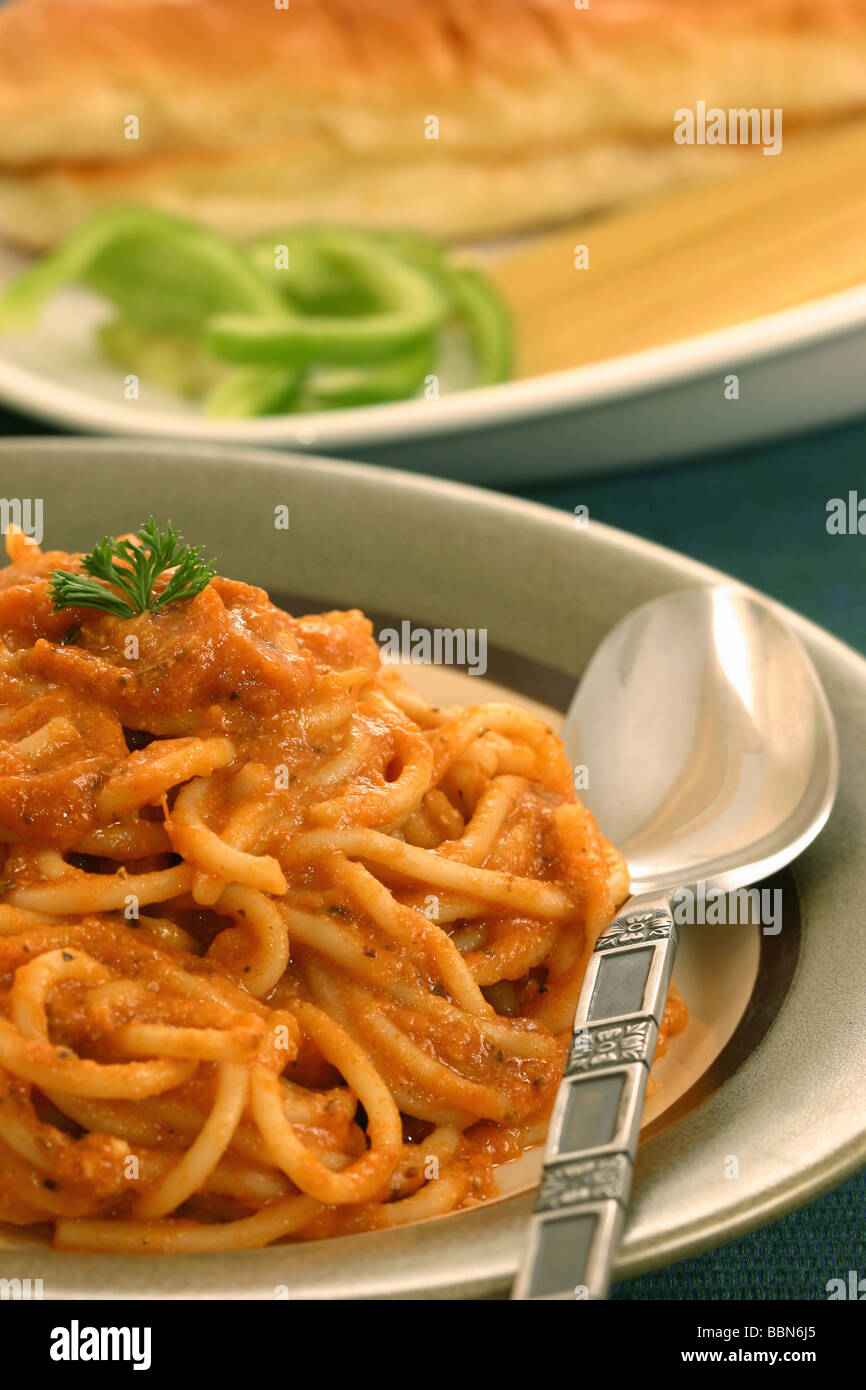 Spaghetti in Red Sauce Stock Photo - Alamy