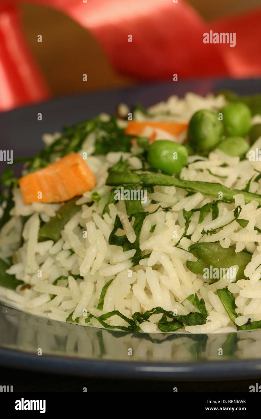 Hariyali Chawal is a rice dish from Indian Cuisine which is made from ...