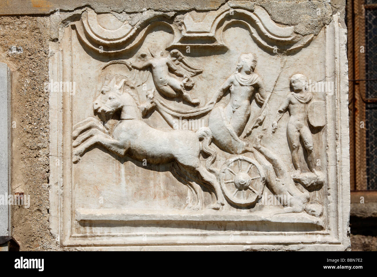 Roman relief "Achilles draging Hector", south wall of the pilgrimage ...