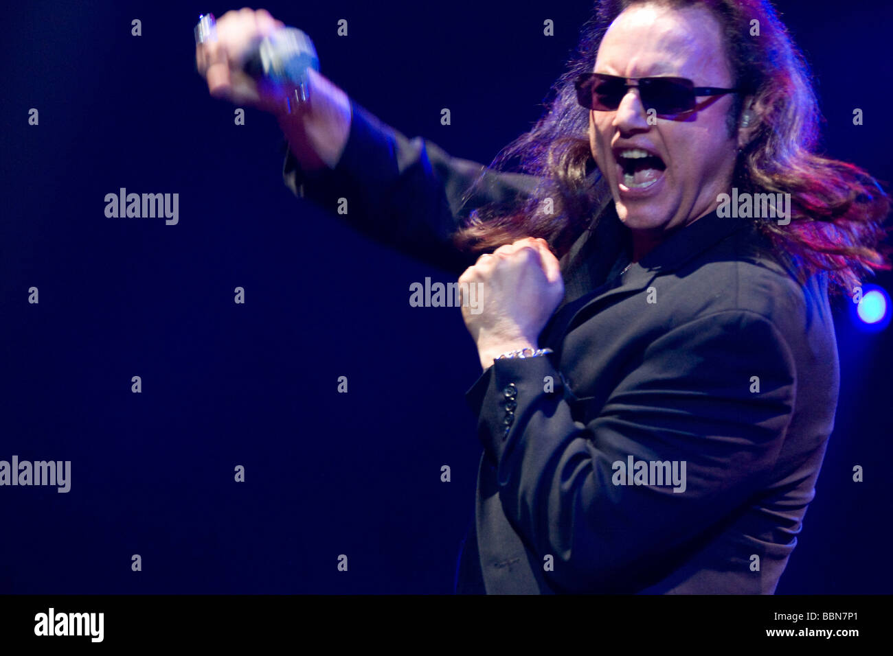 Singer Geoff Tate of the American Progressive Metal band Queensryche ...