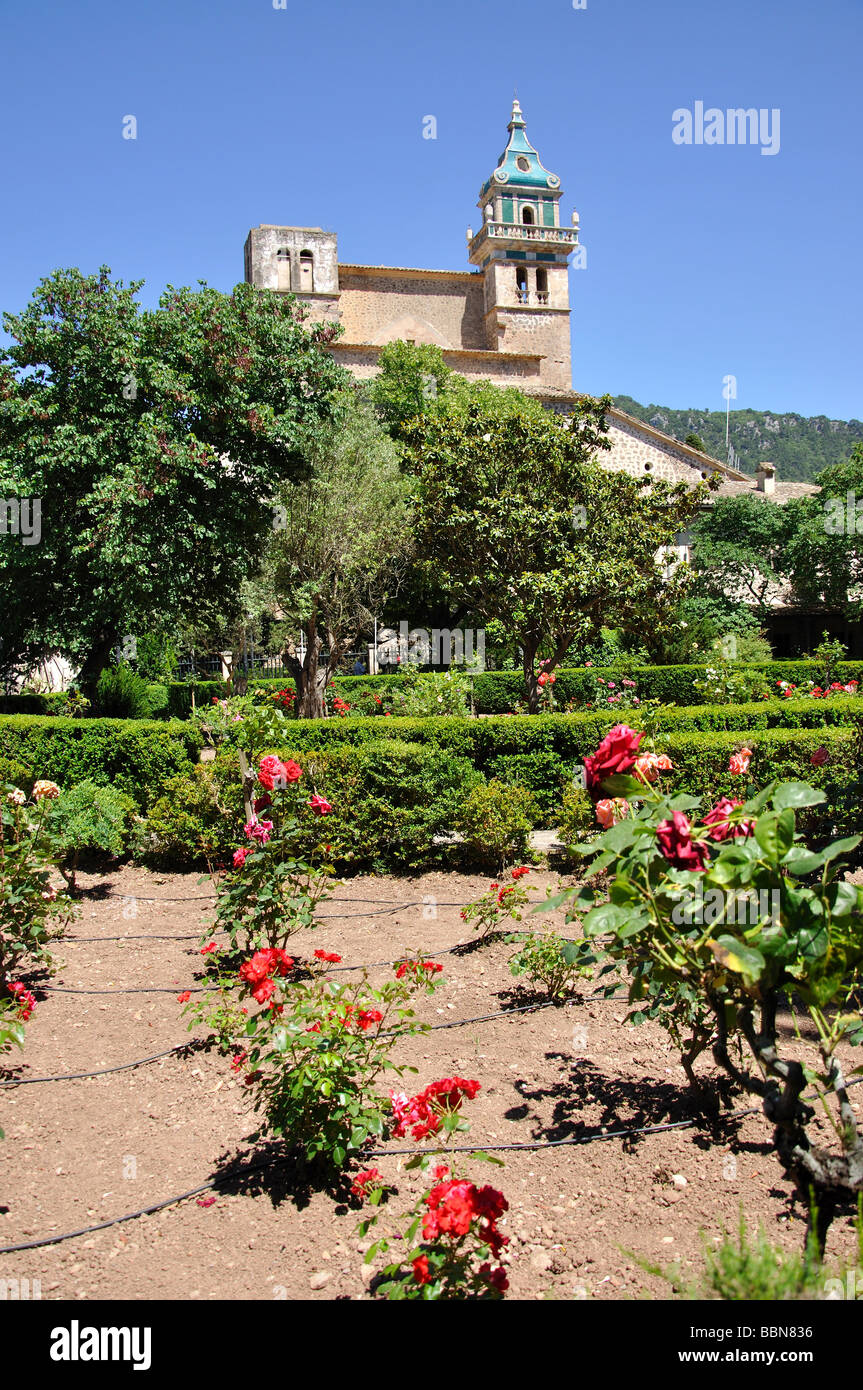 The Carthusian monastery from gardens, Valldemossa, Valldemossa ...