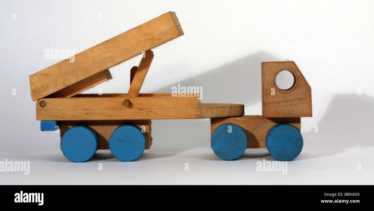 toys, cars, small articulated lorry, made by anonymous, GDR, 1980s ...
