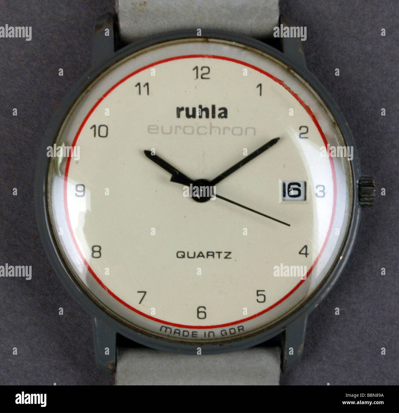 clocks, quartz controlled watch for man, with date display, made by VEB ...