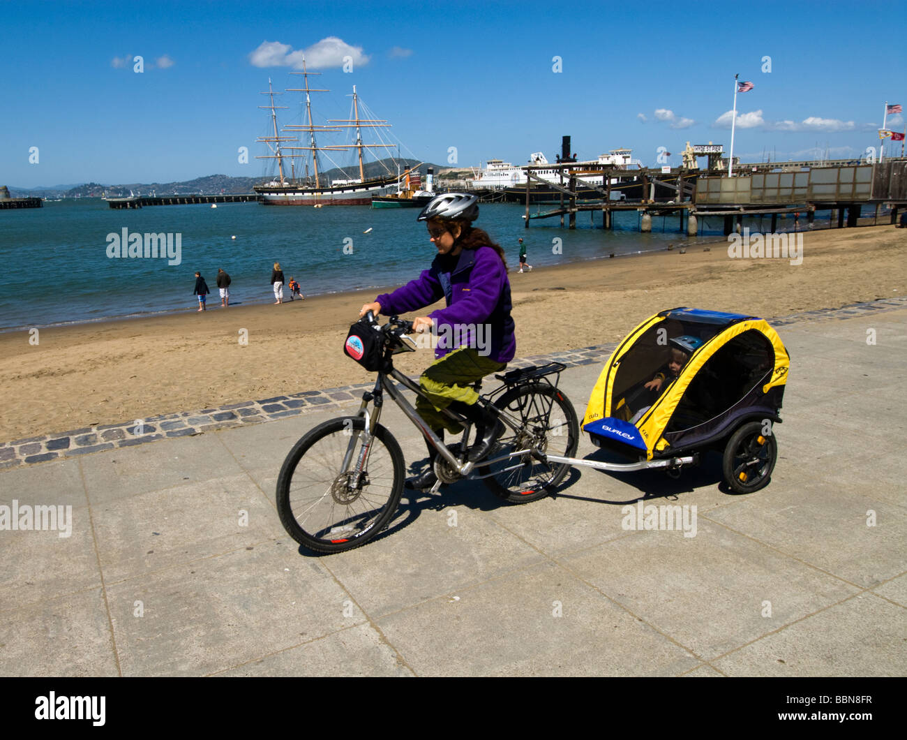 San Francisco Mother and child bicycling at Fisherman s Wharf Photo 12 ...