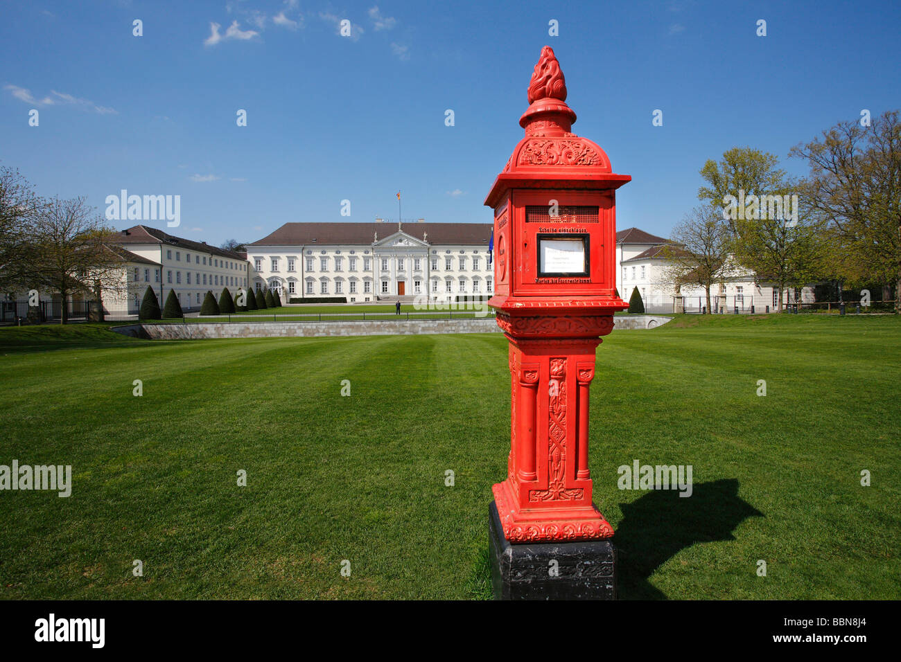 Historical fire alarm in front of Schloss Bellevue Palace in Berlin ...