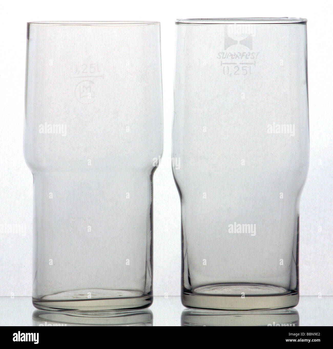 glass, vessels, Wirte glass and superfest drinking glass, 0,25 litre ...