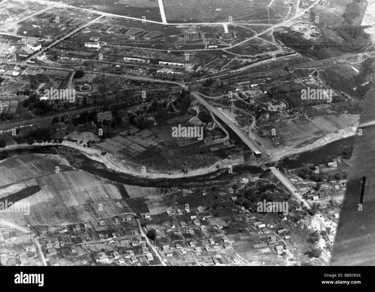 events, Second World War / WWII, Russia 1941, aerial view of the town ...