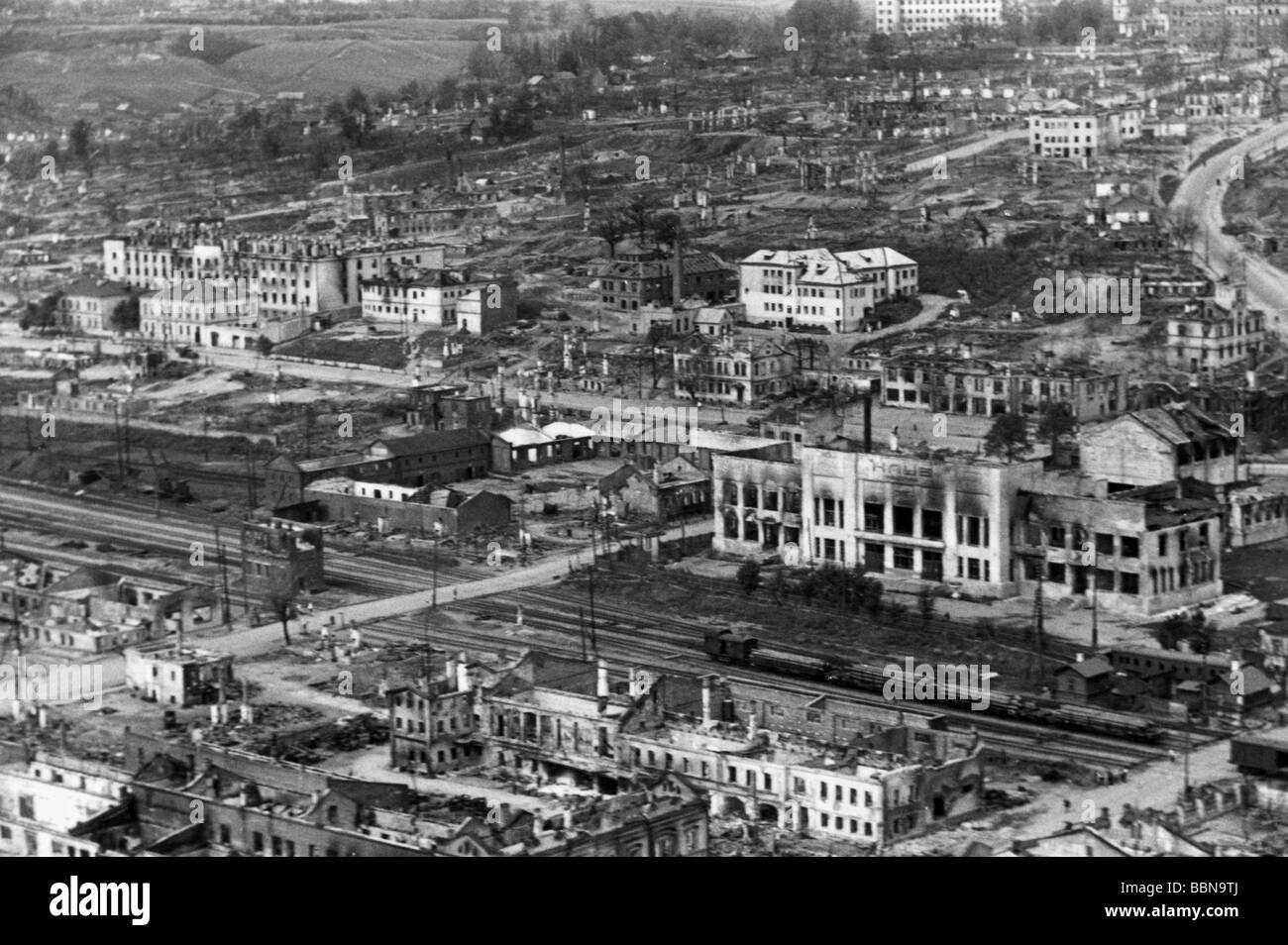 events, Second World War / WWII, Russia, cities / villages / landscapes ...