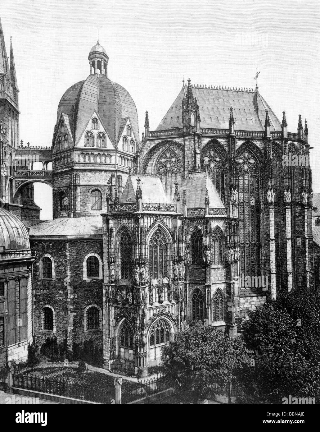 geography / travel, Germany, Aachen, churches, Münster, exterior view ...