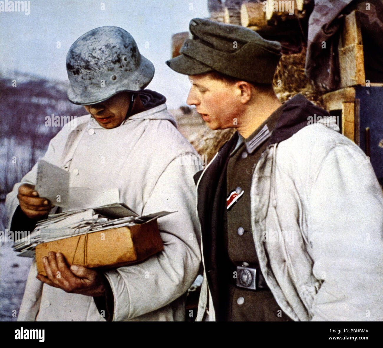 events, Second World War / WWII, back area, military mail service ...