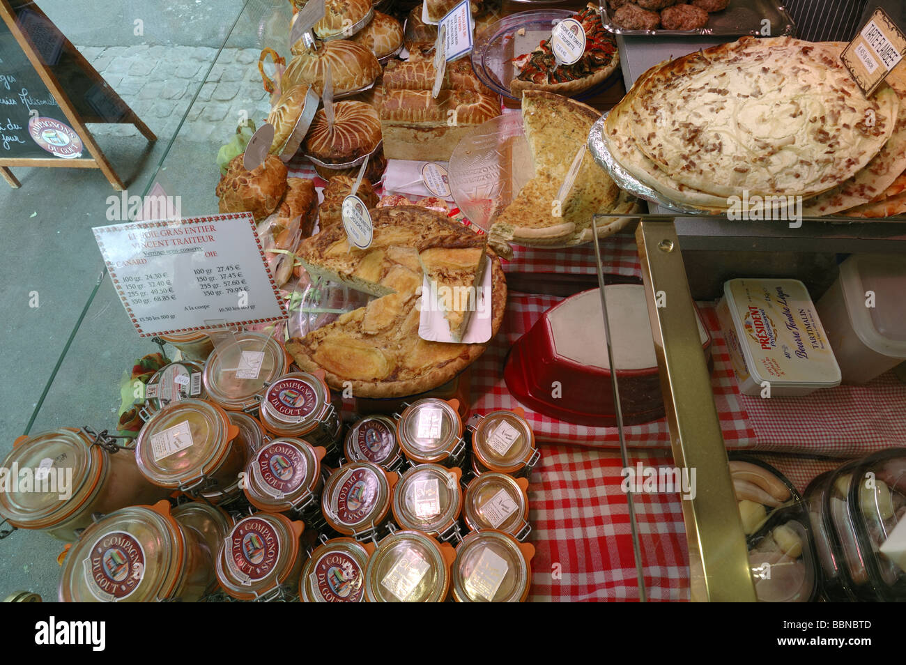 French food shop window display Stock Photo - Alamy