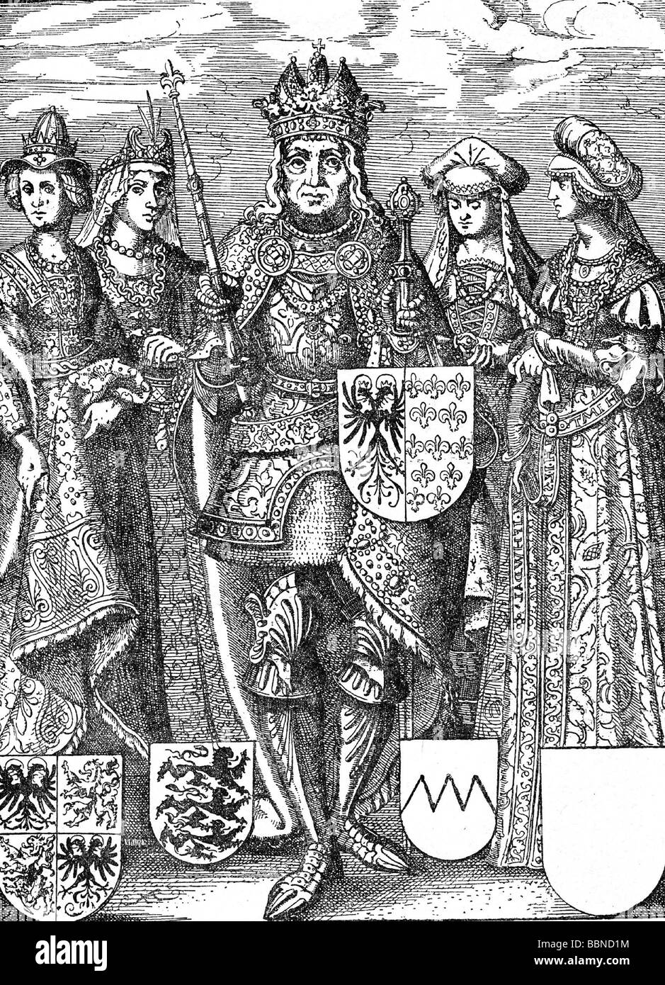 Charles the great, king of the franks Black and White Stock Photos ...