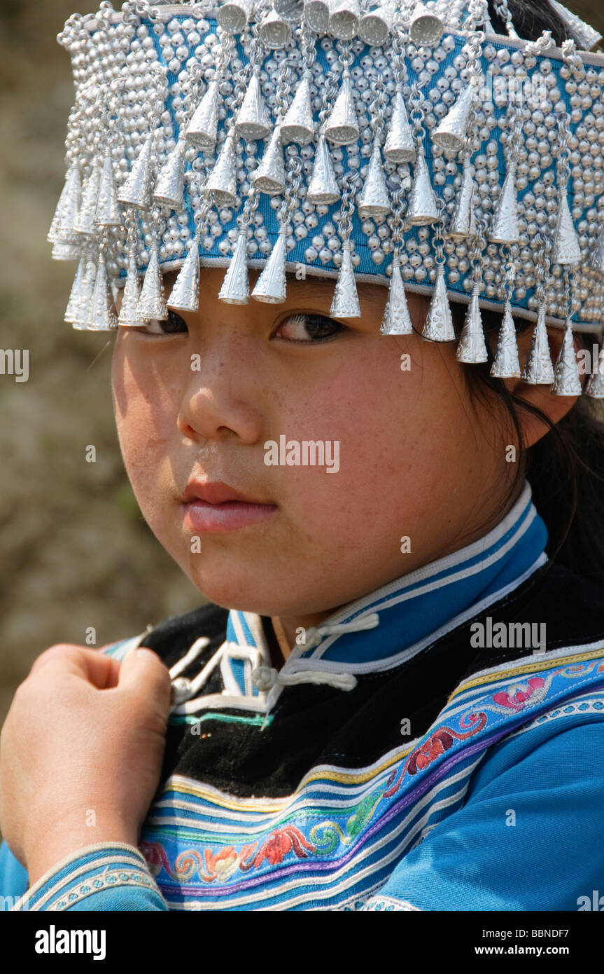 cute Hani minority girl in Yuanyang China Stock Photo - Alamy