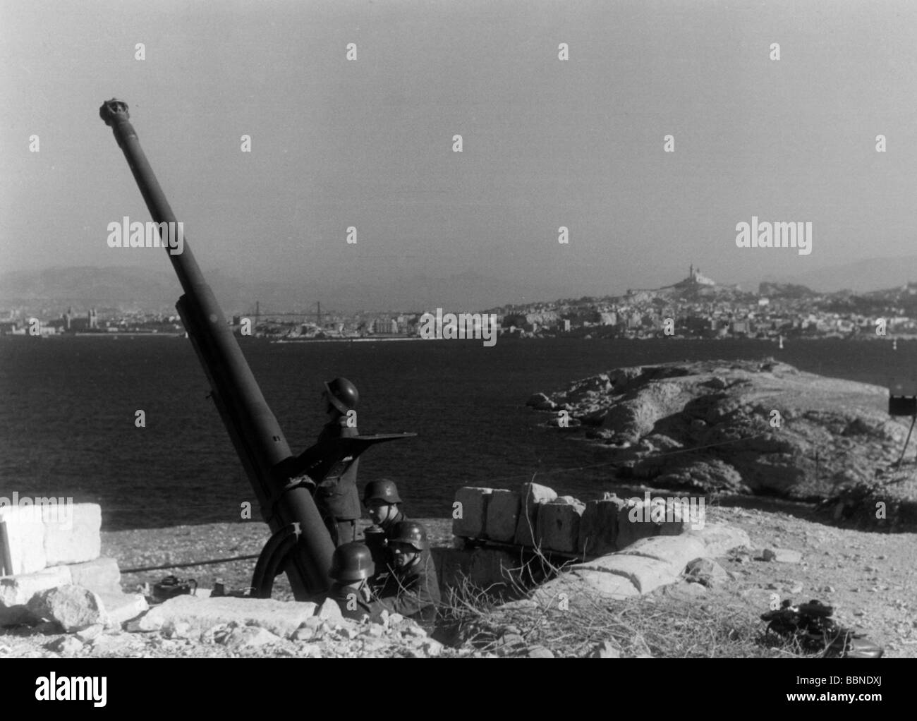 German world war gun emplacement Black and White Stock Photos & Images ...