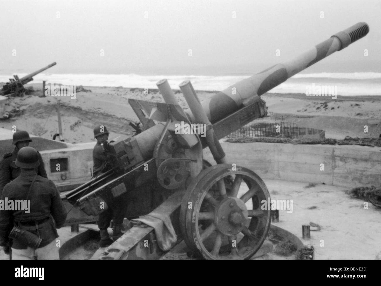 German gun emplacement at the french west coast near biarritz hi-res ...