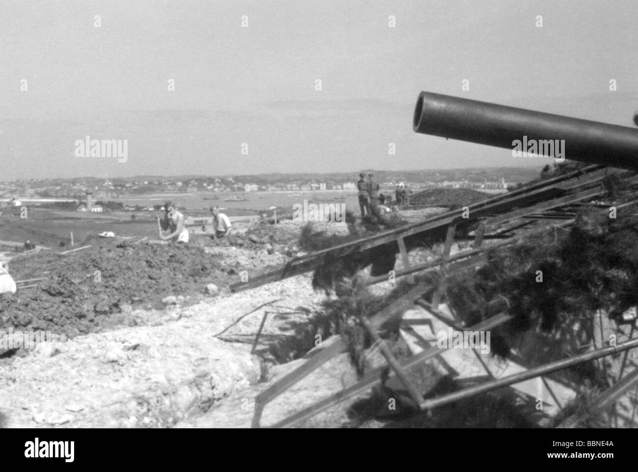 German gun emplacement at the french west coast near biarritz Black and ...