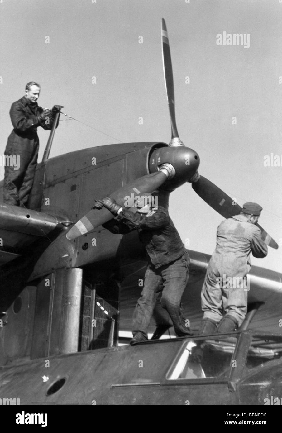 German flying boat dornier do 18 is prepared for start Black and White ...
