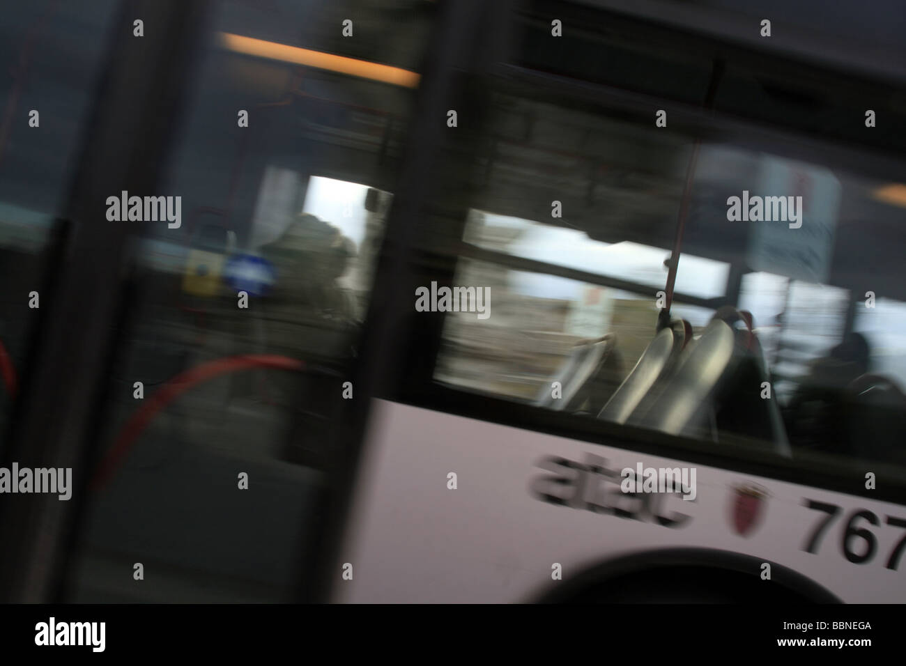 people on fast public transport bus in rome italy Stock Photo - Alamy
