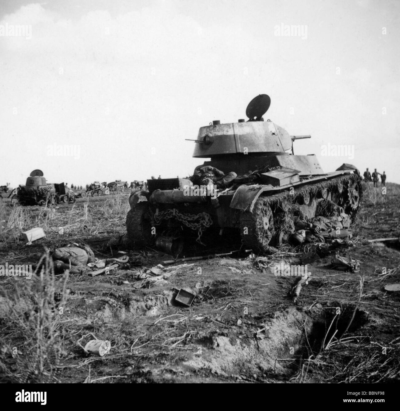 events, Second World War / WWII, Russia 1941, destroyed Soviet armoured ...
