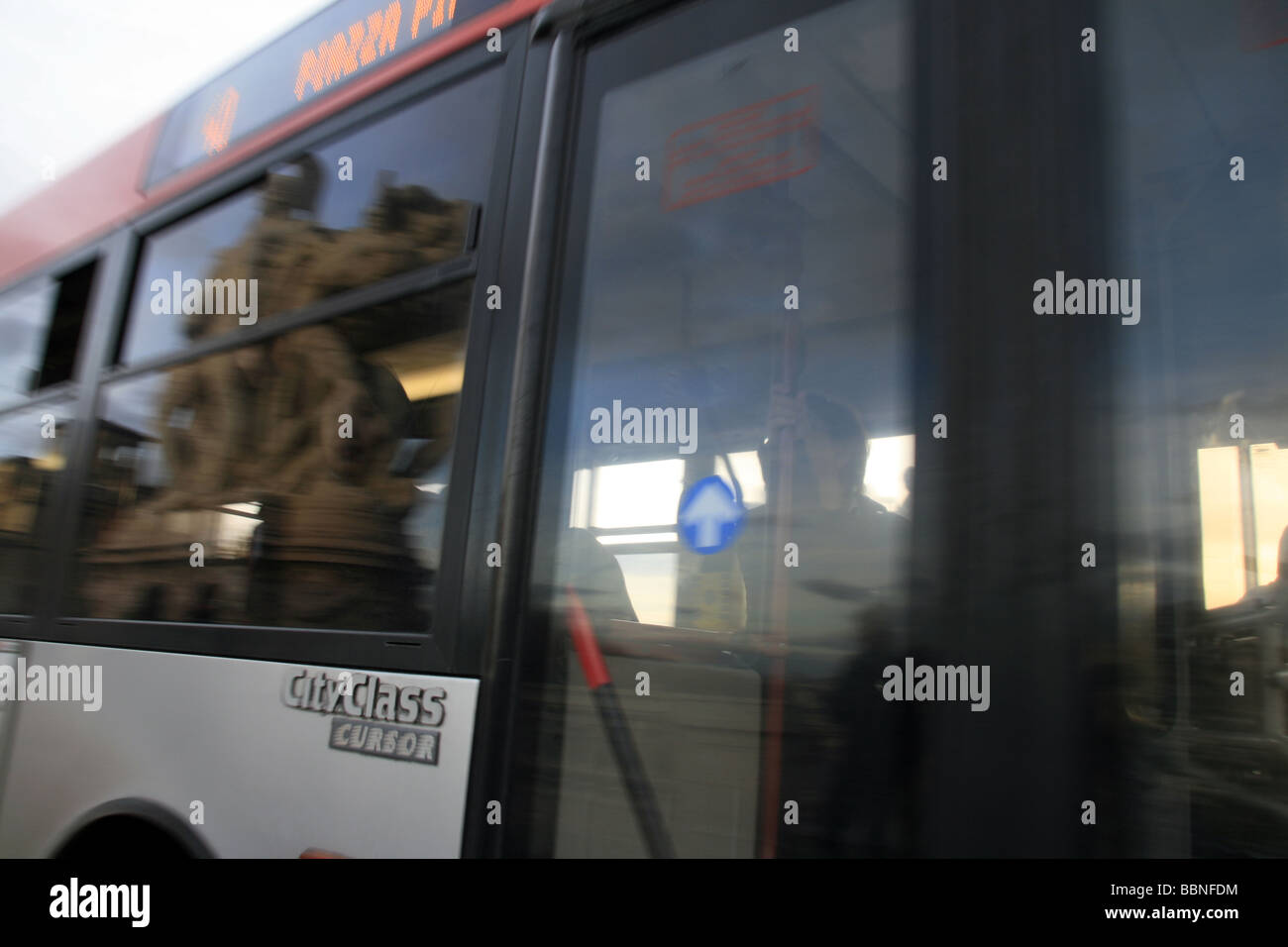 people on fast public transport bus in rome italy Stock Photo - Alamy